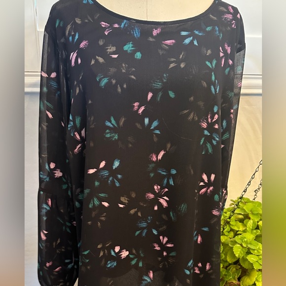 Apt. 9 | Tops | Plus Size Navy Double Layered Sheer Top | Poshmark